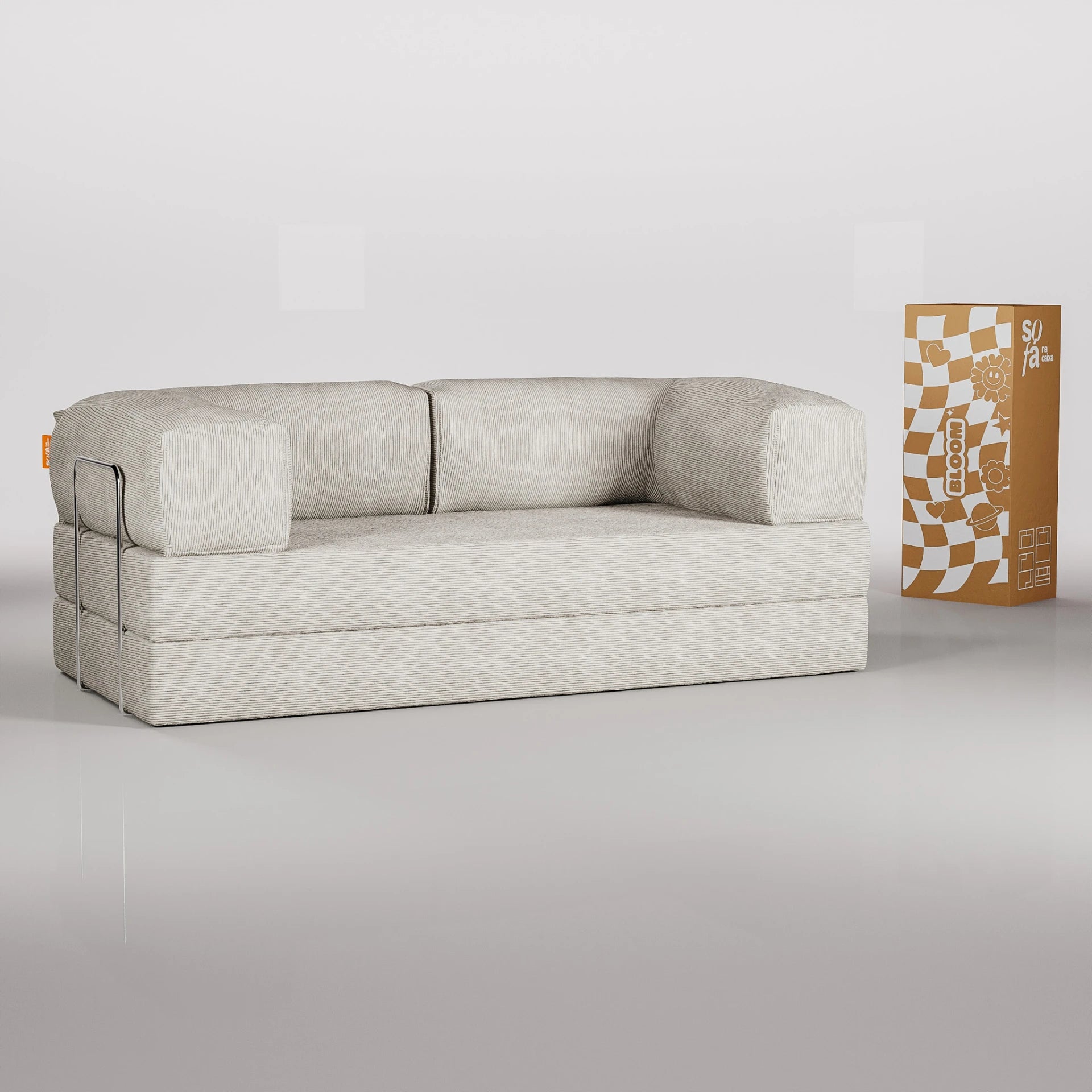 Sofá Bloom de 4 lugares Azul Claro | Sofá na Caixa